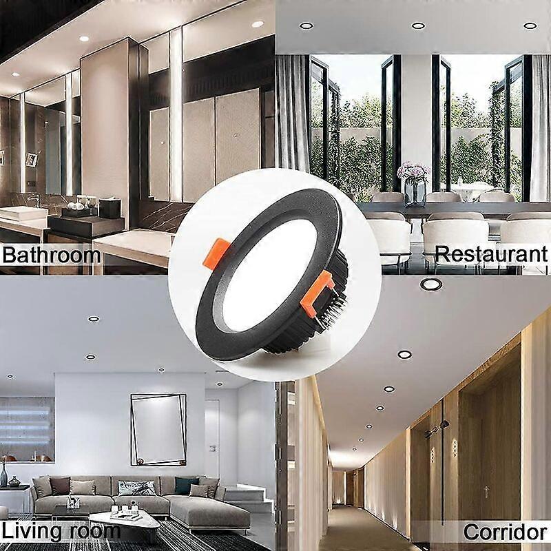 Spot Led Recessed Black, Extra Flat, Incandescent, Warm White, Round ...