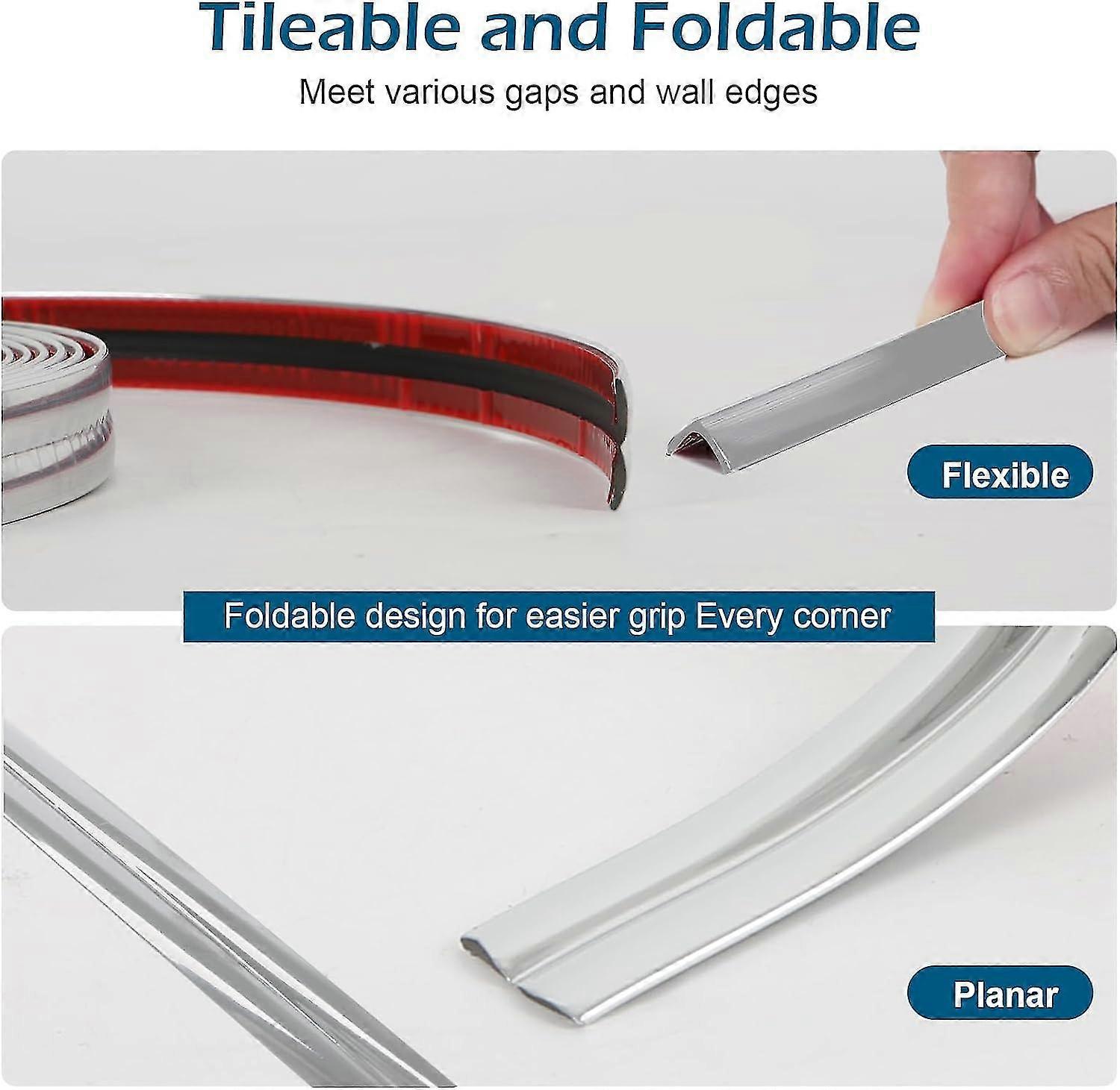 10 M Self-adhesive Mouldings, Flexible Kink Strip, Pvc End Strip, Wall ...