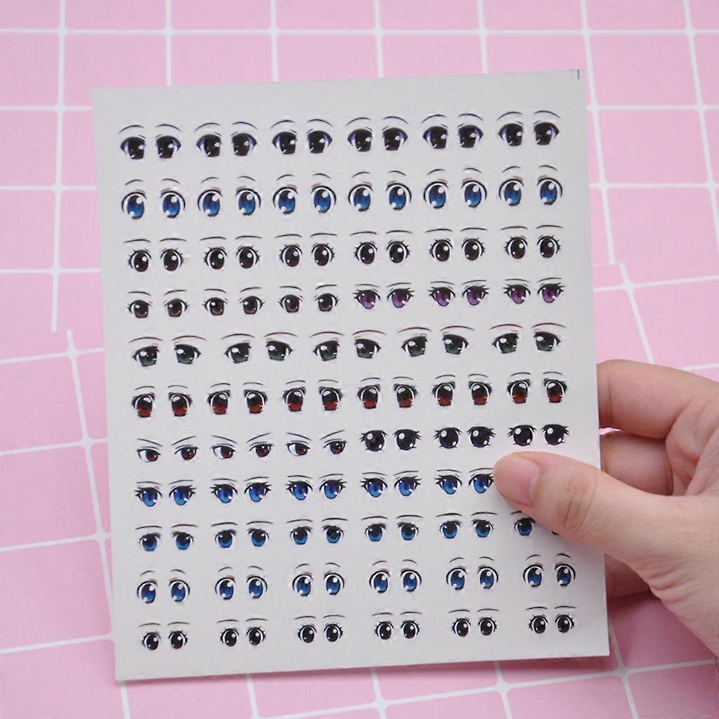 DIY Cartoon Eyes Stickers Water Decals Anime Dolls Eye Paster for Doll ...