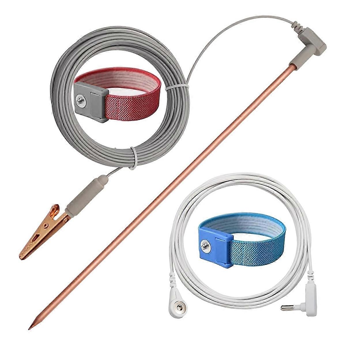 Copper Grounding Rod with 40ft Female Ground Cord,Portable Ground Rod ...