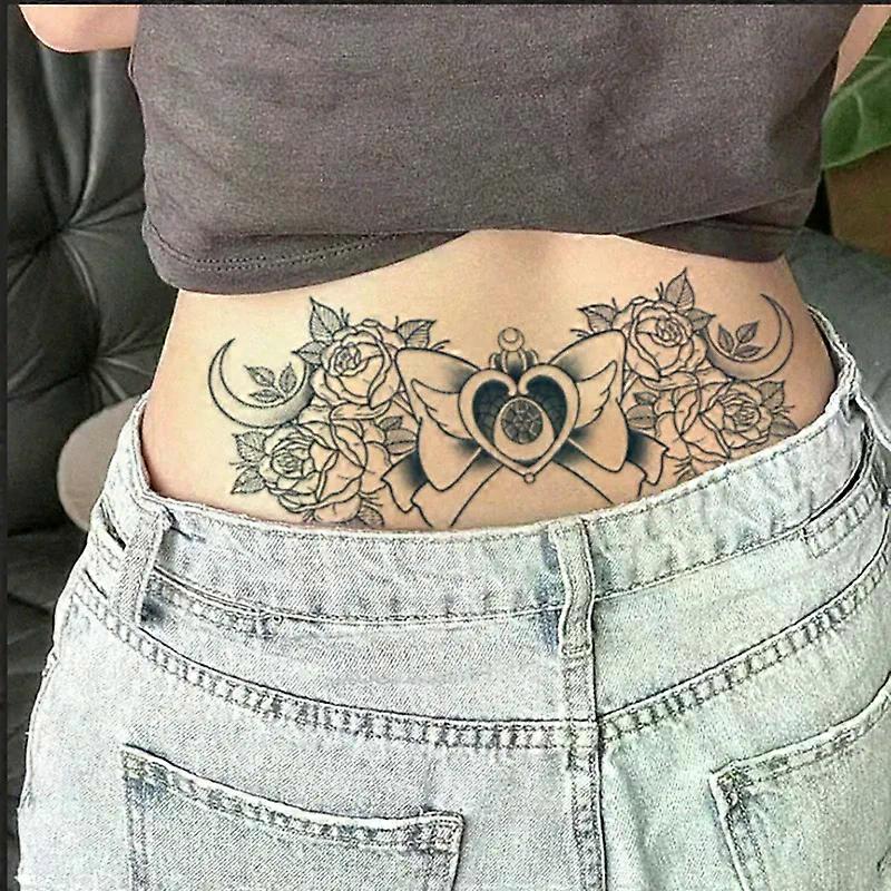 Sternum Chest Temporary Tattoo Herbal Juice Ink Long Lasting Waterproof ...