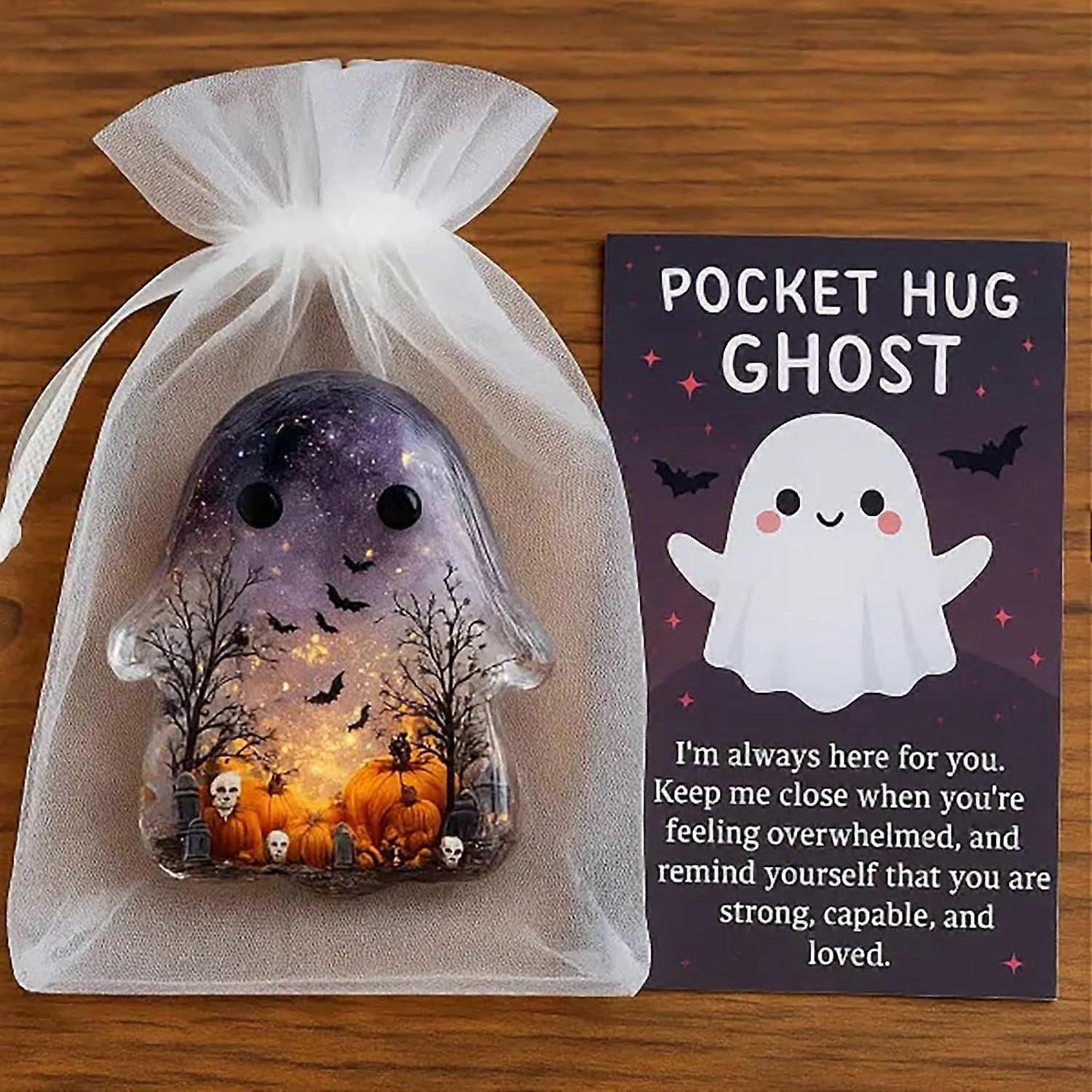 Halloween Pocket Hug Ghost with Encouragement Card, Cute Mini Ghost ...