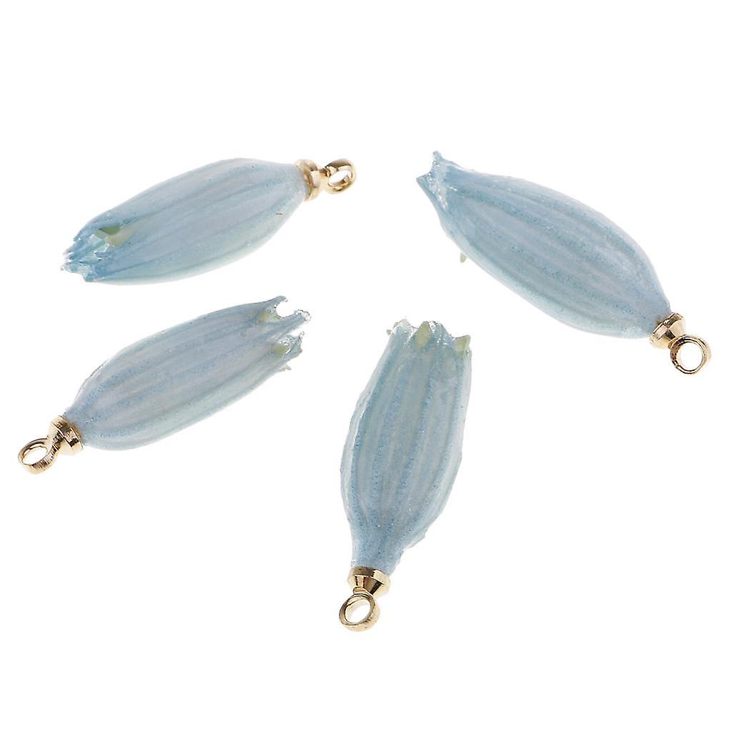 4 Pieces Resin Dried Flower Charms DIY Earring Jewelry Making light ...