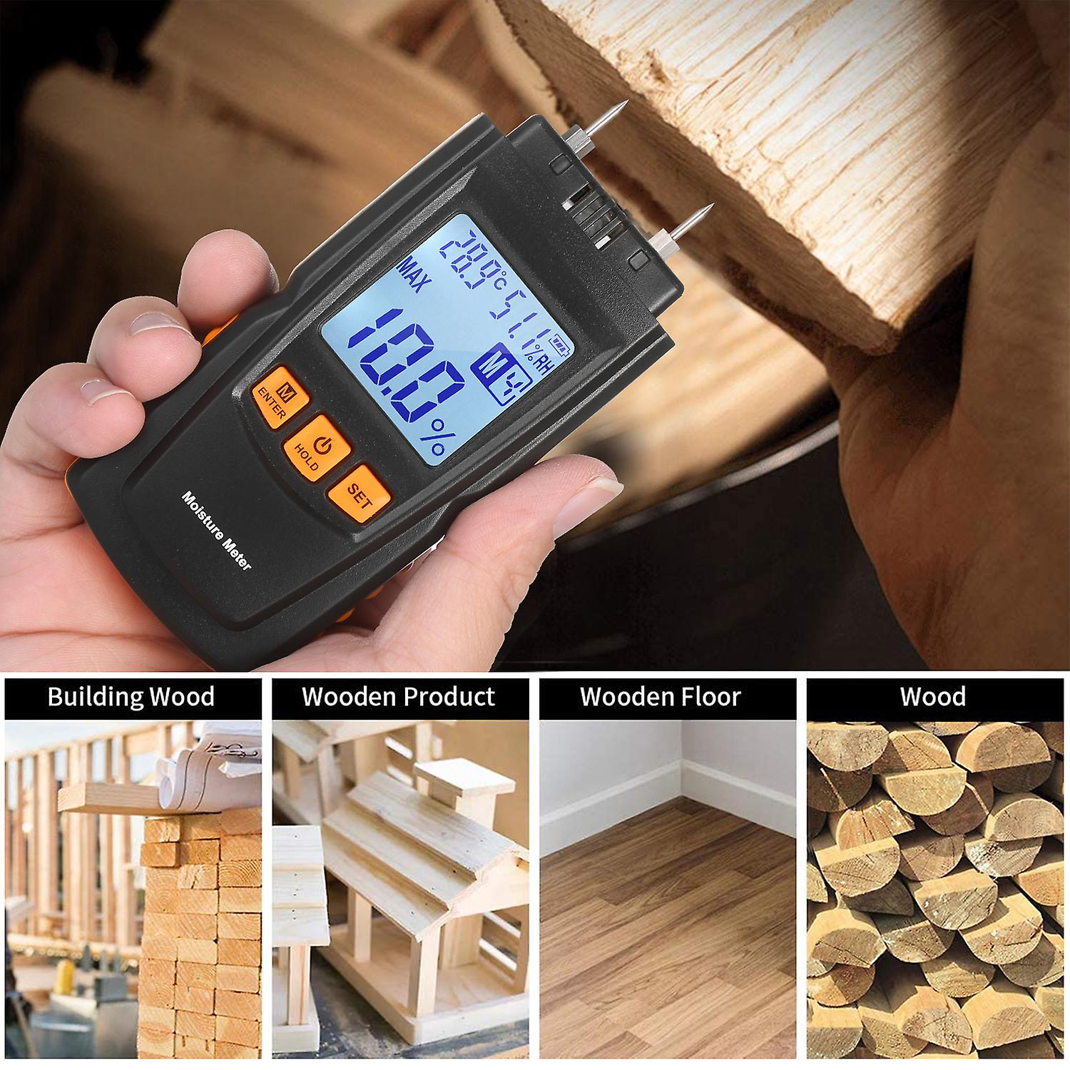 Digital Wood Moisture Meter Firewood Water Content Analyzer Humidity ...