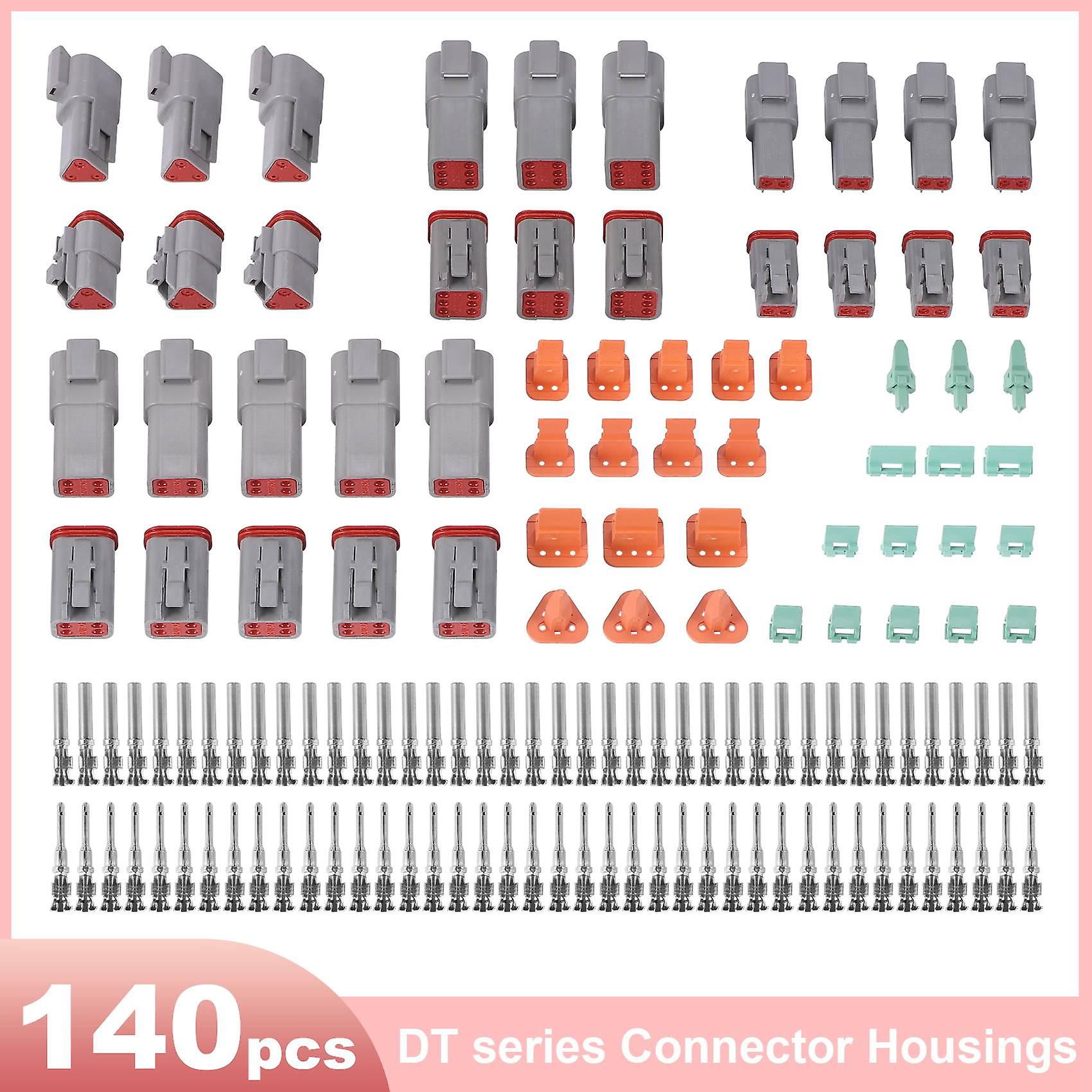 140pcs Deutsch Dt Series Waterproof Kit Dt06-2/3/4/6s Dt04-2/3/4/6p Automotive Sealed Plug With ...