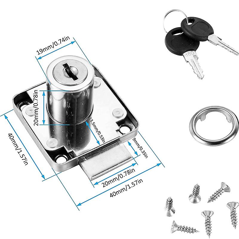 Cylinder Cam Drawer Lock with Keys, Cabinet Locks 20mm Cylinder and ...