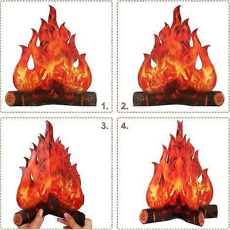 3D Decorative Cardboard Campfire Centerpiece Artificial Fire Fake Flame ...