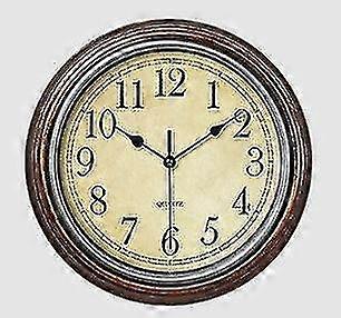 Silent No Tick Round Retro Quartz Clock Wall Clock (12 Inches) | Fruugo UK