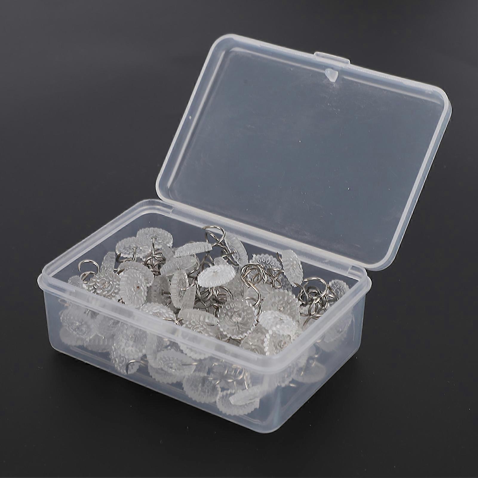 100Pcs Twisted Pin Stainless Steel Transparent ABS Anti-Skid Sofa Fixed ...