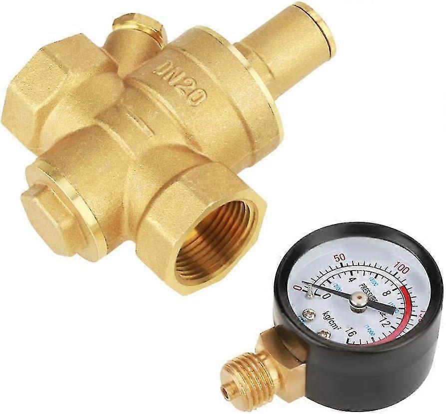 Brass Water Pressure Regulator, DN20 Adjustable Water Pressure ...