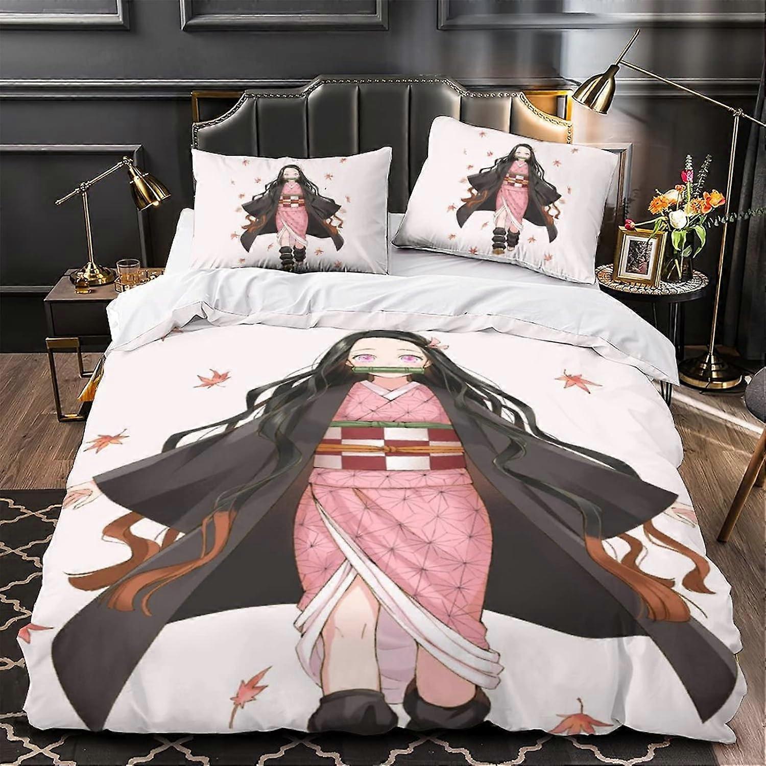 Demon Slayer Bedding Set with Printed Duvet Cover for Kids, Teens and ...