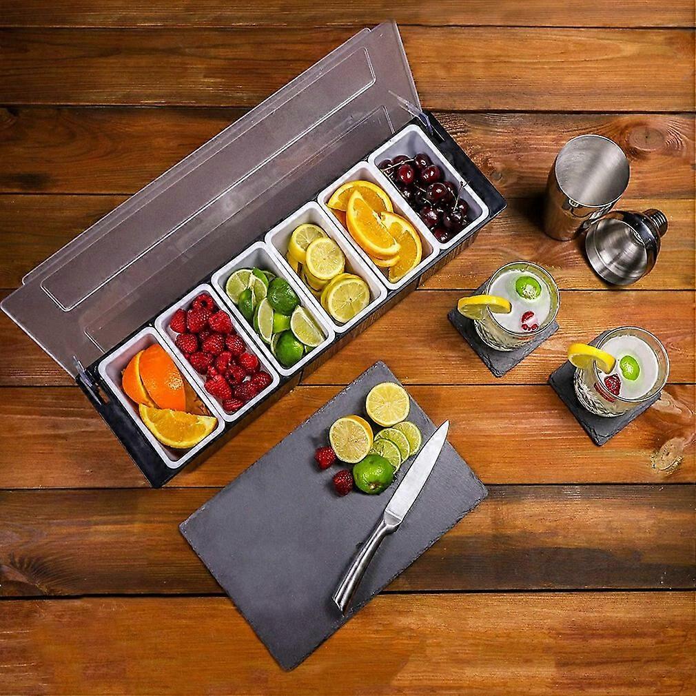 Condiment Dispenser Tray For 6-Compartment Fruit Side Dish And ...