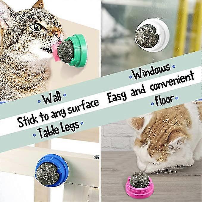 Silvervine Catnip Wall Balls Edible Kitty Catnip Wall Toys Licking ...