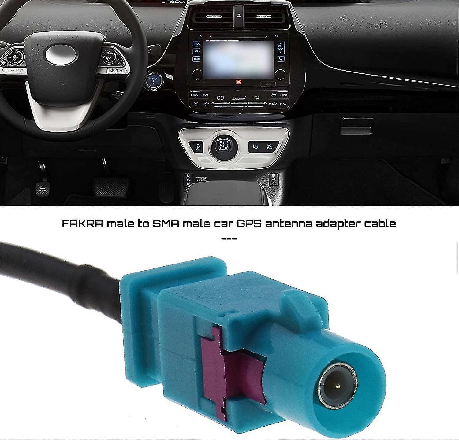2 Pack Universal Fakra Z to SMA Male Adapter Cable for GSM Vehicle Antenna GPS DAB TV Car ...