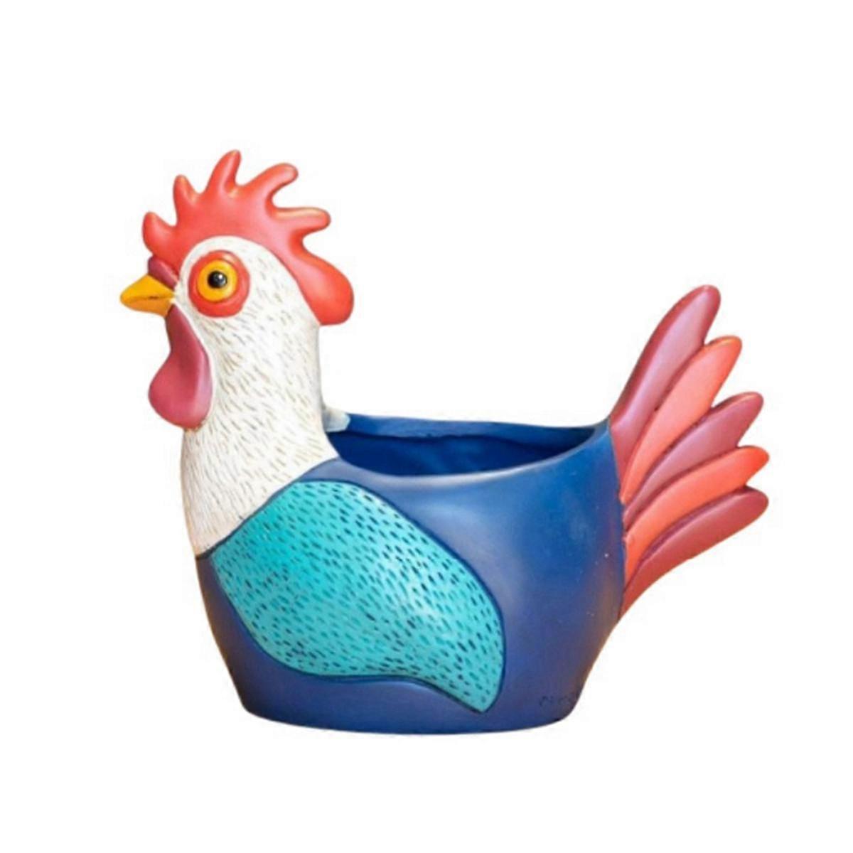 Chicken Planter Rooster Flower Pot Resin Hen Planter Ornament for ...