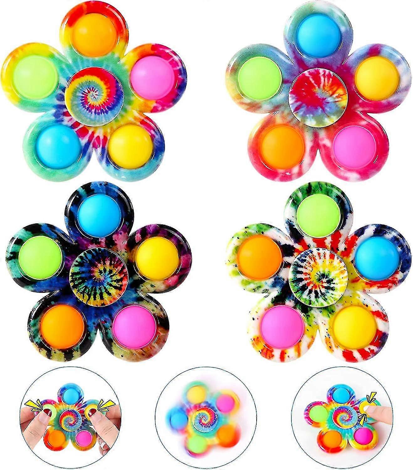 Pop Fidget Spinner To4 Pack, Party Favor Pop Fidget Toy Bulk Pack, Pop ...