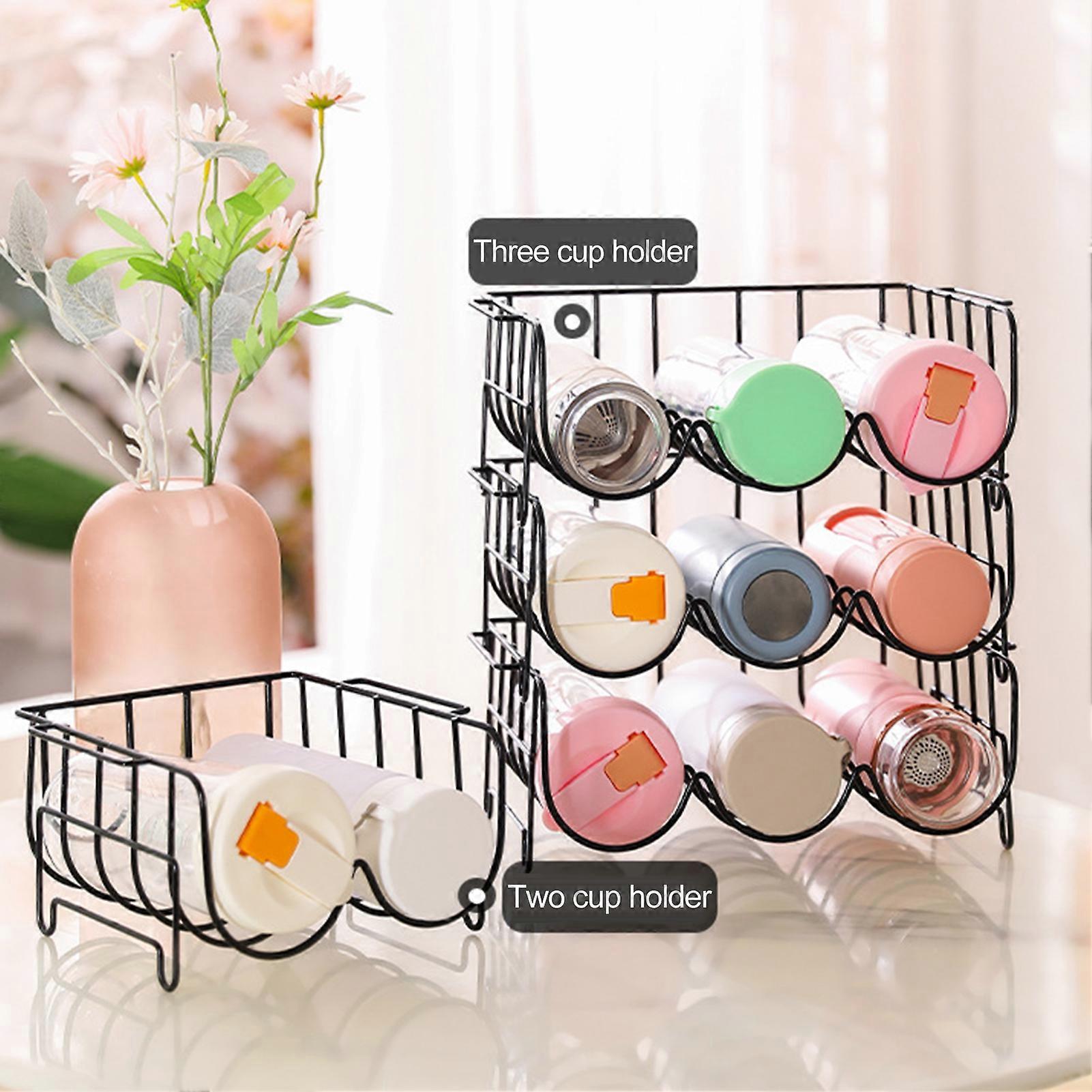 Cup Storage Rack Multi-Grid Water Bottle Storage Holder Reusable Cup ...