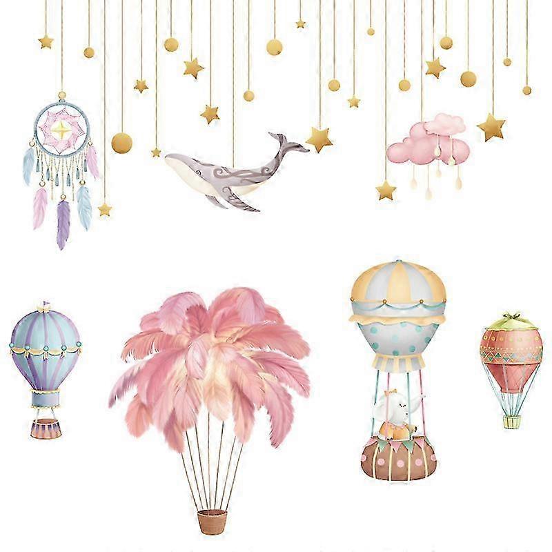 Nordic Feather Air Balloon Wall Stickers For Living Room Kids Rooms Nordic Feather Air Balloon Wall Stickers For Living Room Kids Rooms