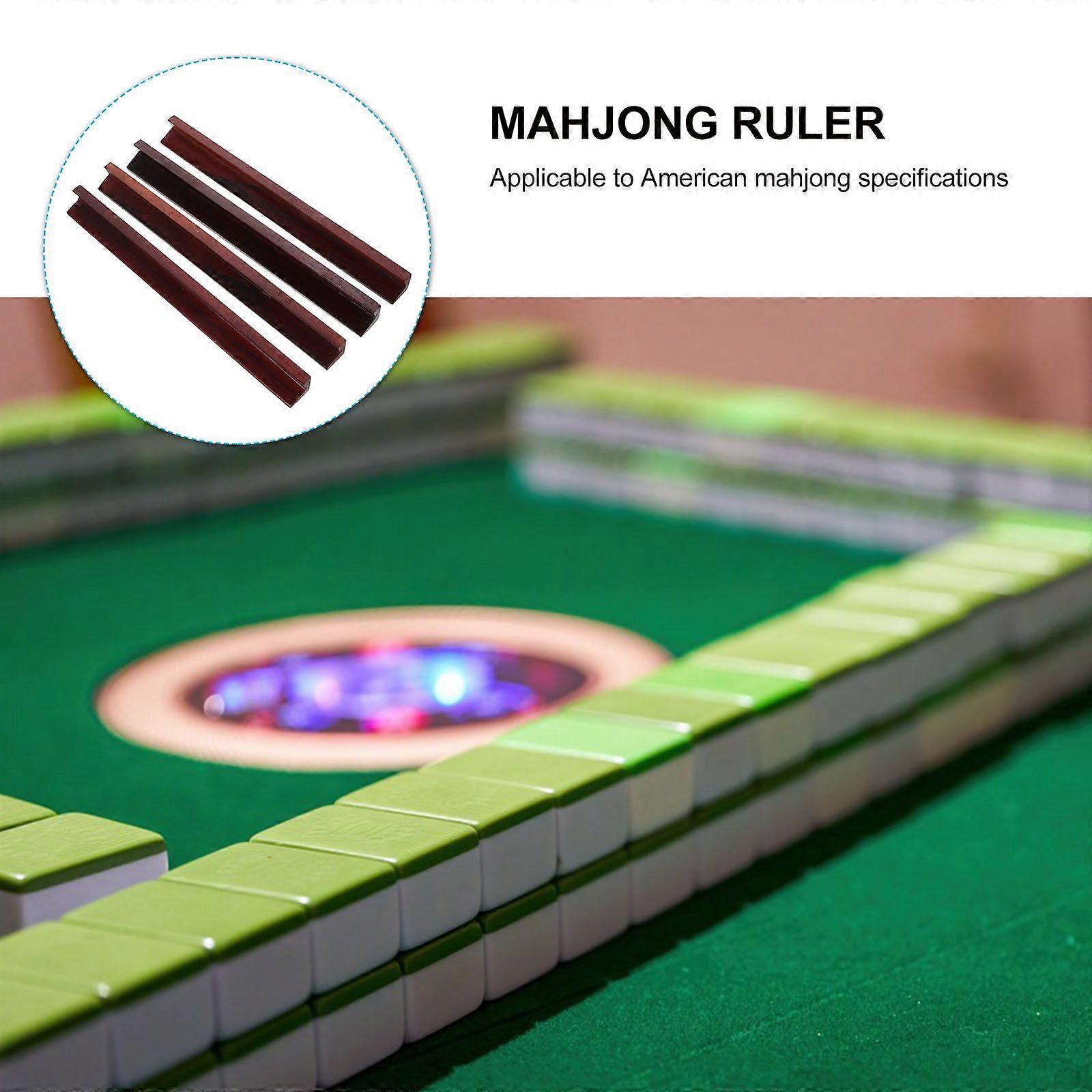 4pcs Wooden Mahjong Game Racks Wooden Push Tile Ruler Wooden Domino ...