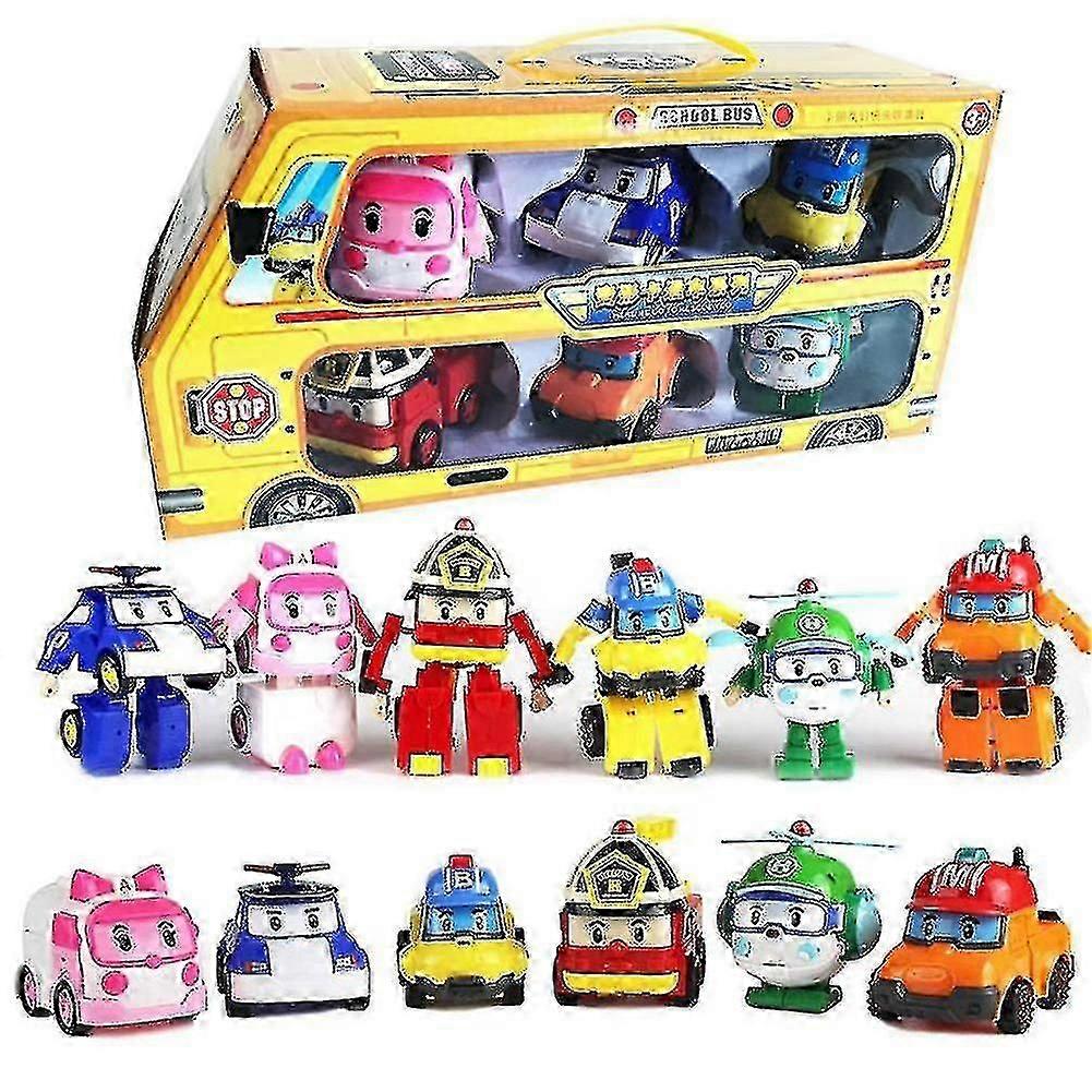 6 In 1 Korean Animation Cartoon Robocar Poli Transformation Robot Car ...