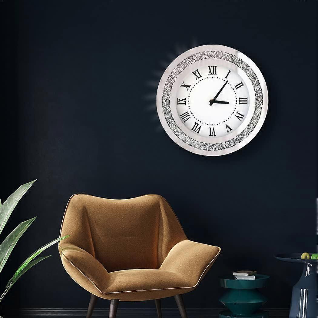 Crystal Glitter Sparkle Bling Crush Diamond Mirrored Clock Wall ...