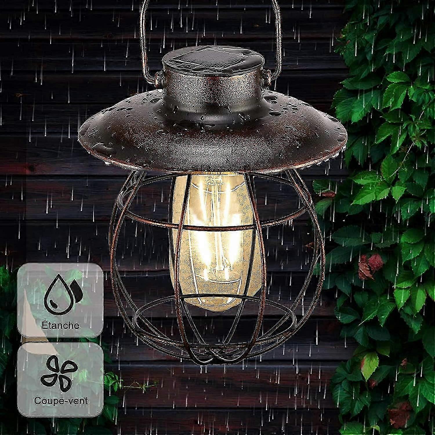 Outdoor Solar Lights Retro Metal Solar Lights Hanging Garden Lights ...
