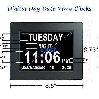 8inch Digital Calendar Day Clocks Extra Large For Vision Impaired ...