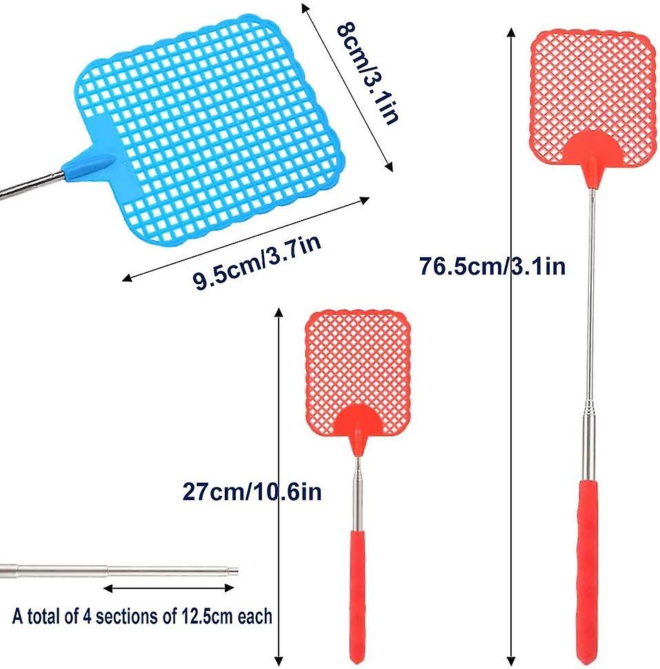 Fly Swatter, Telescopic Fly Swatter, Large Extendable Fly Swatter, With ...