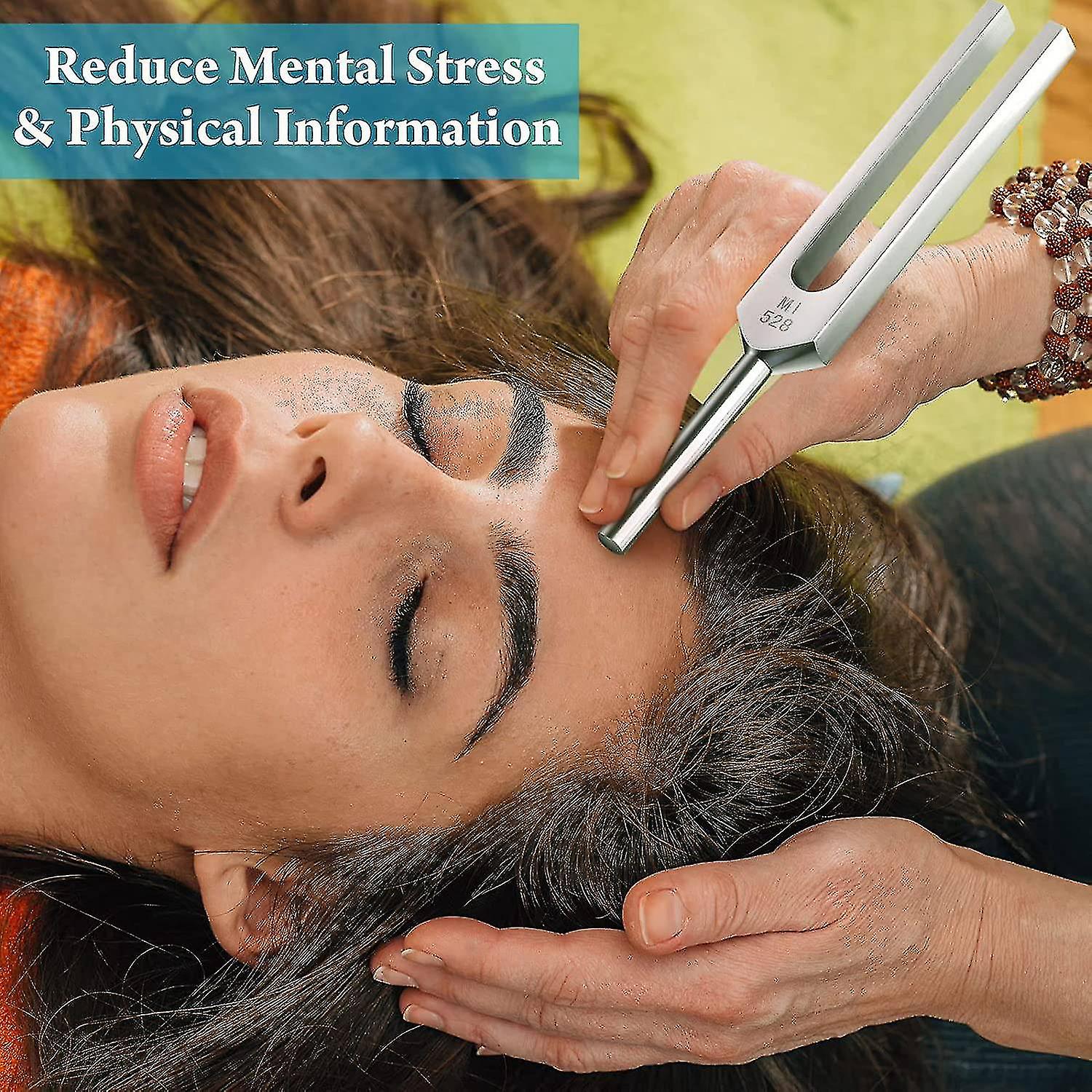 4 Pack Tuning Fork Set(128 Hz,256 Hz,512 Hz,528 Hz)with Tuning Fork Hammer For Sound Sound ...