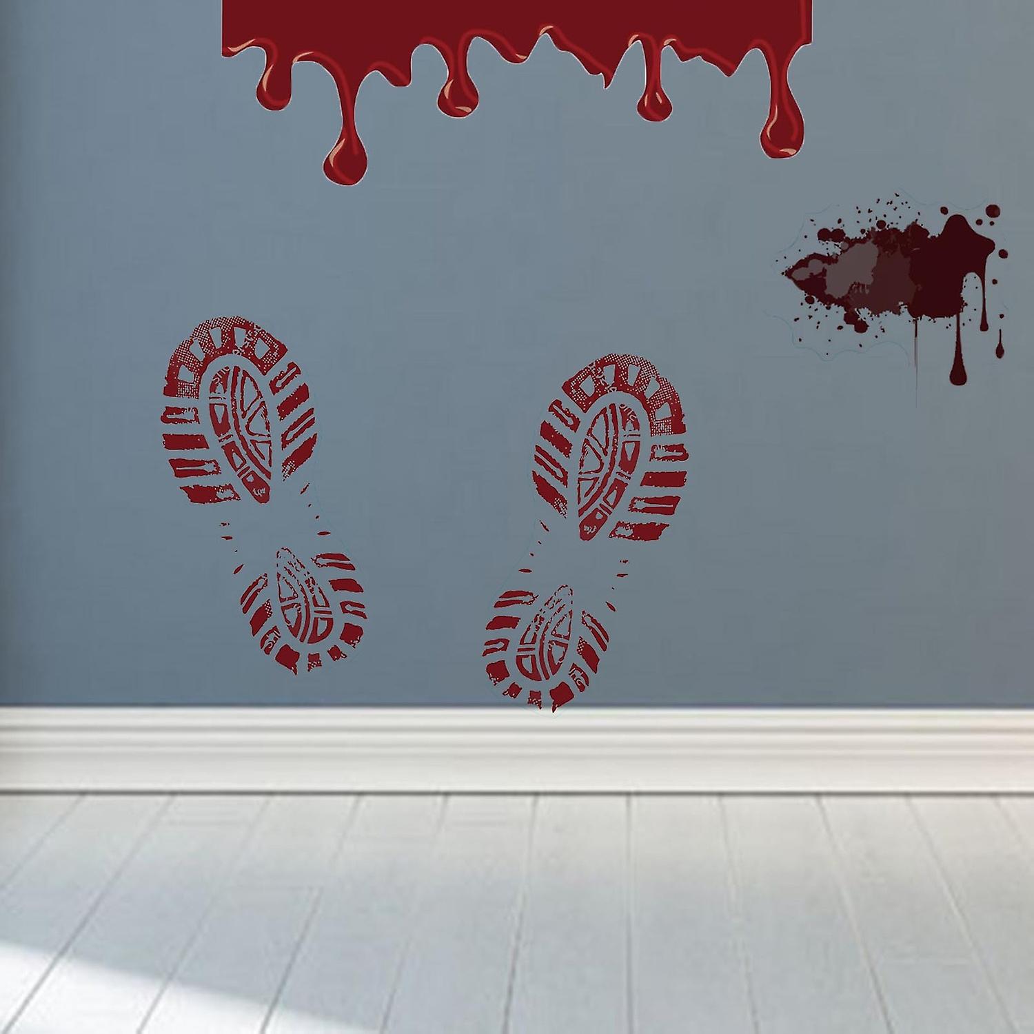Window Decals Halloween Horror Theme Decorative PVC Bloody Handprints ...