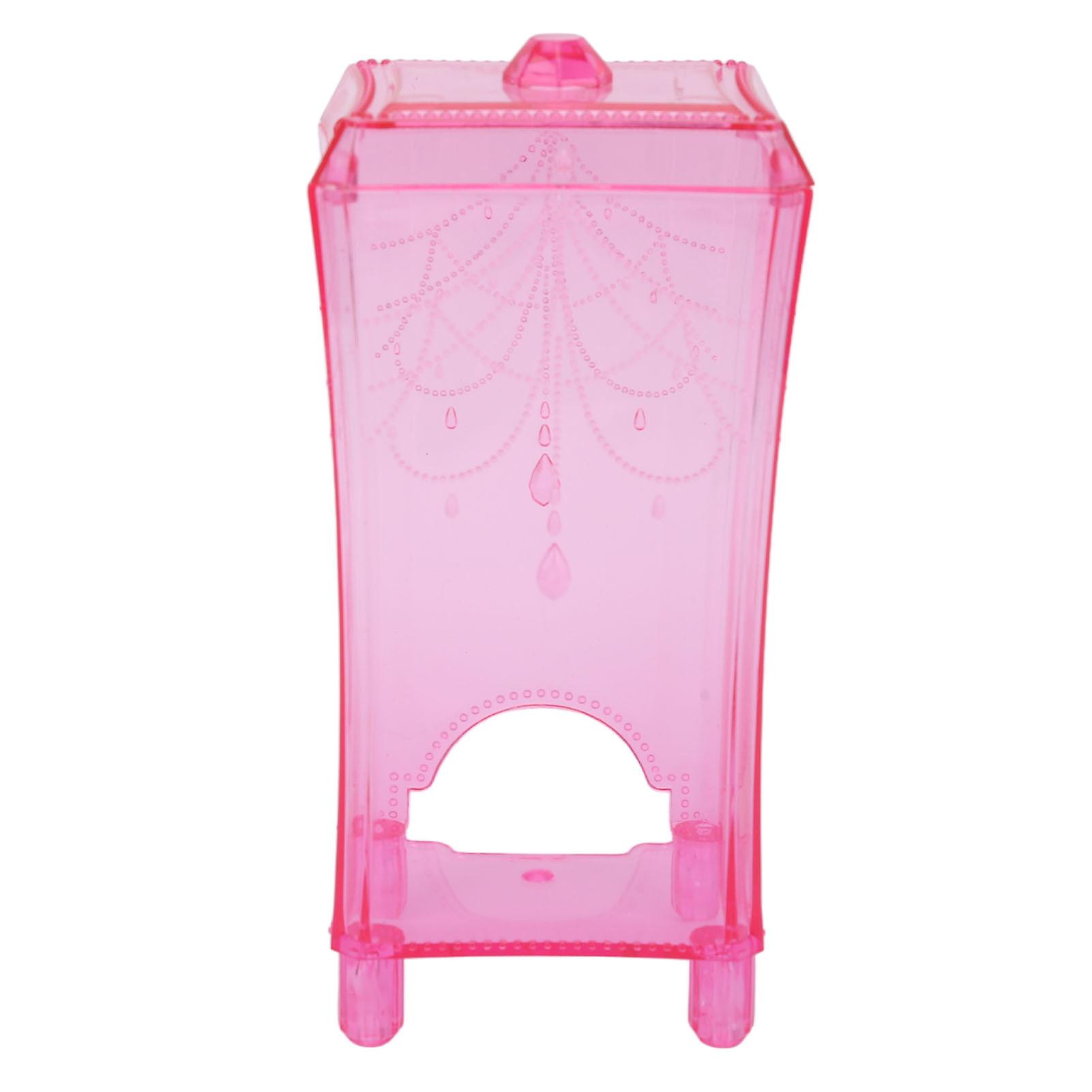 Pink Cotton Pad Holder with Bottom Opening and Cover - Bathroom and ...