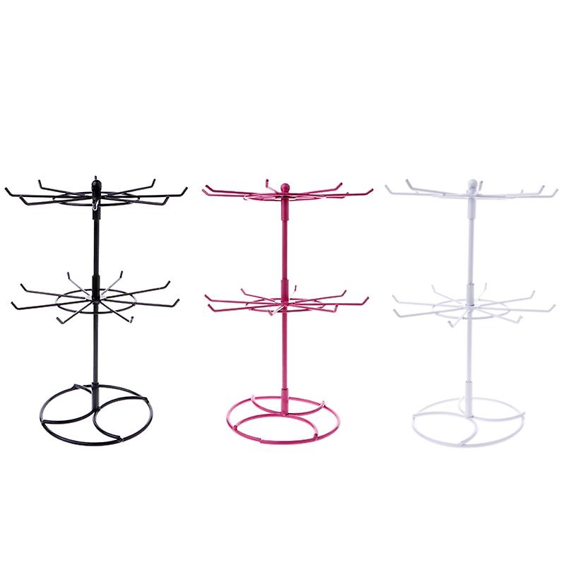 100% New,2 Tier Rotating Iron Rack Jewelry Keyring Display Hanger ...