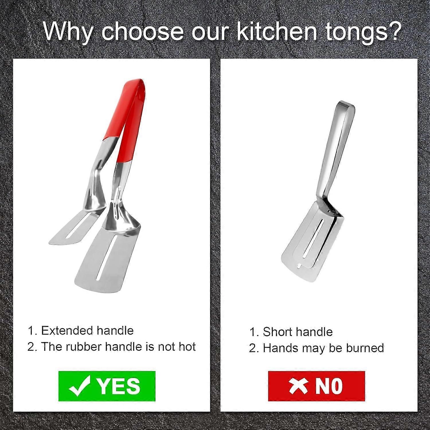 Steak Clamps,Frying Clip Stainless Steak Clamp,Shovel Function for ...