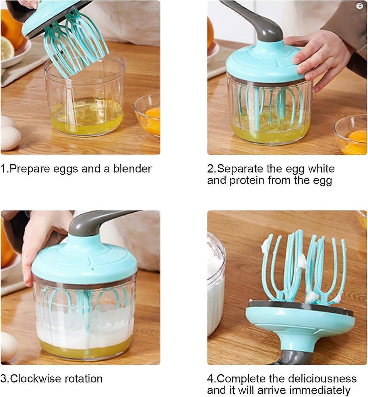 Plastic Hand Whisk, Semi Automatic Whisk, Milk and Egg Beater, Kitchen ...