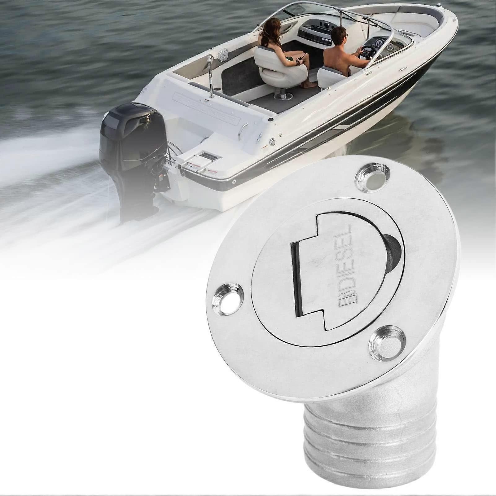 Boat Deck Fuel Filler, Stainless Steel Deck Fill Replacement Cap, 1-1/2 ...