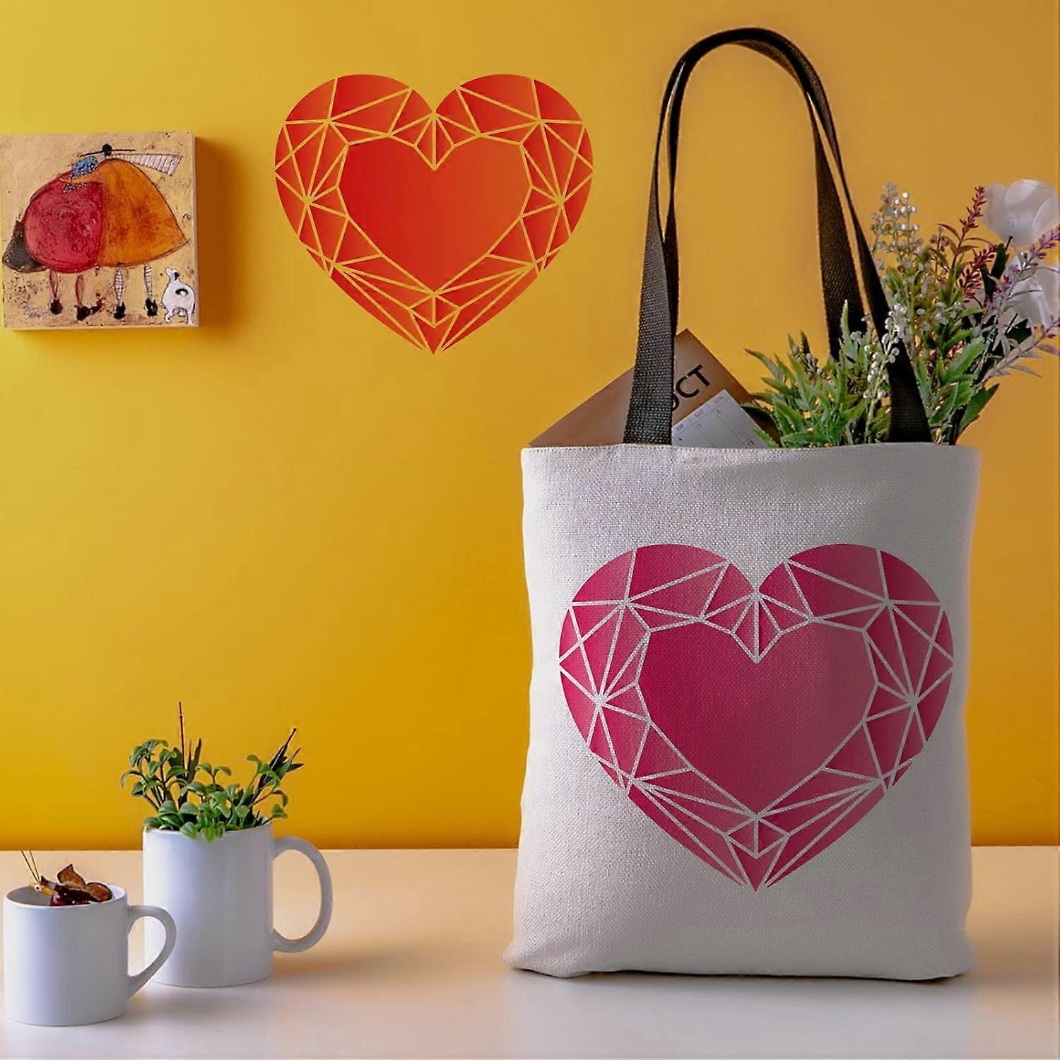 Big Heart Painting Stencil 11.8x11.8 inch Geometric Heart Drawing ...