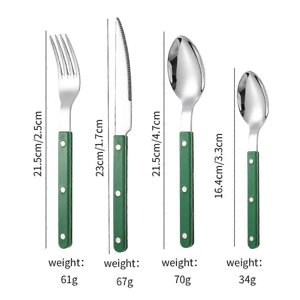 Classic Resin Rivets Handle Stainless Steel Western Cutlery Set 4-in-1 ...