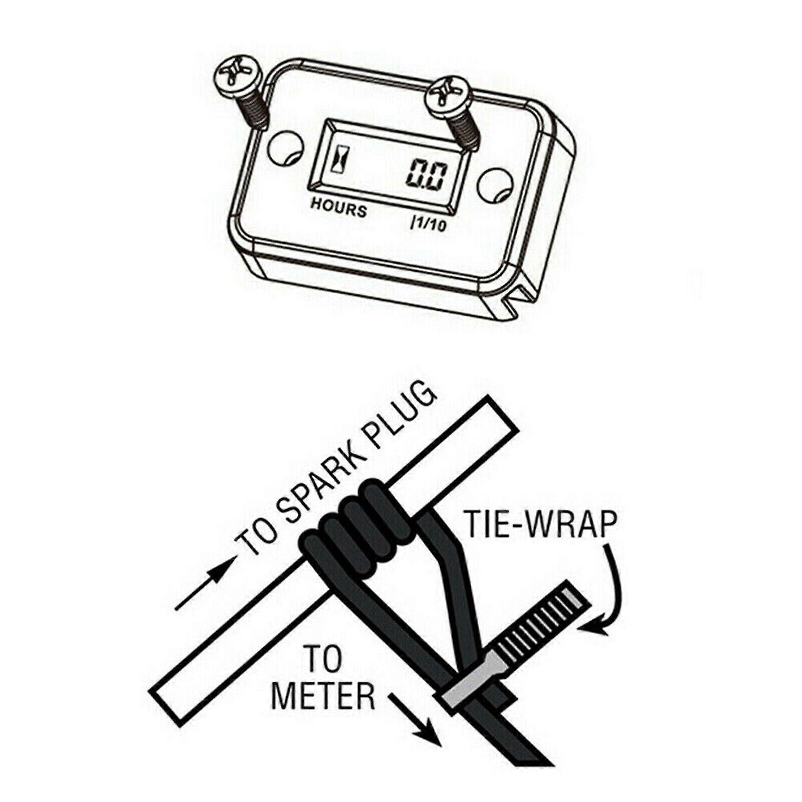 Small Waterproof Digital Hour Meter For Lawn Mower Generator Motorcycle ...