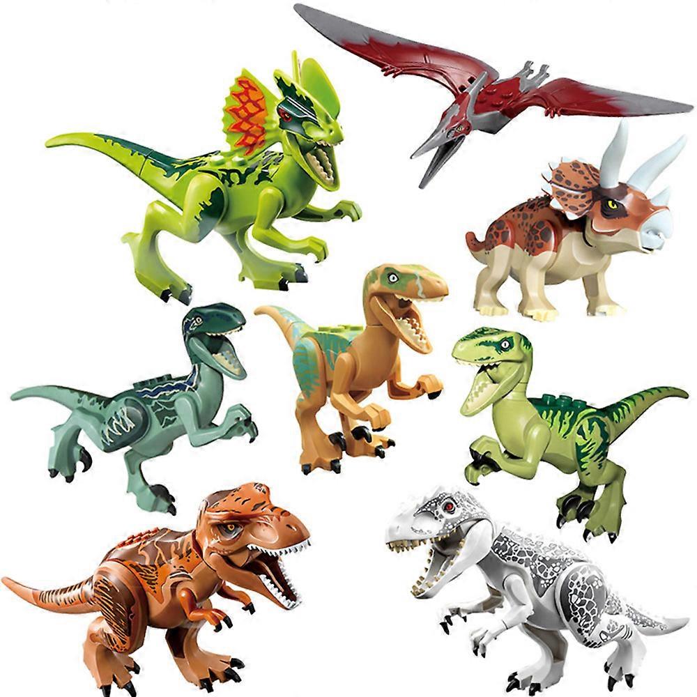 Jurassic 8PCS Series Dinosaurs Crystal Building Blocks Kids Toys Decor ...