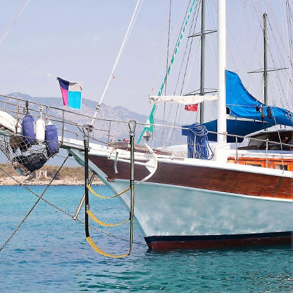 3 Step Boat Rope Ladder Nylon Webbing Boarding Ladder Portable Fishing ...