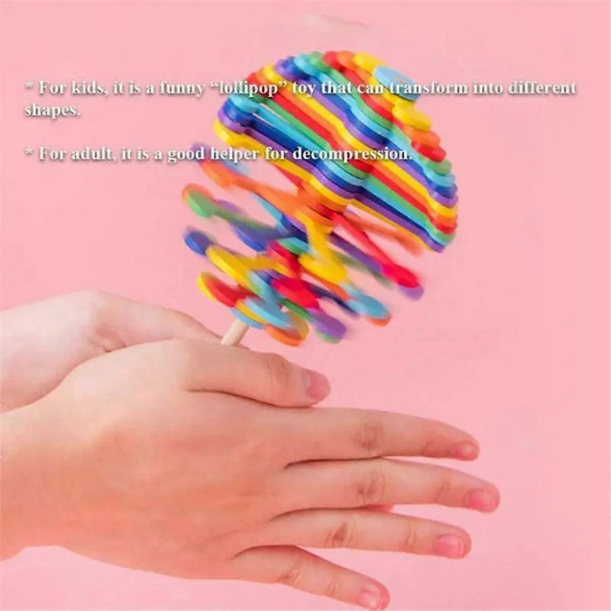 Wooden Spin Lollipop Fidget Toy - Sensory Educational Decompression Toy ...