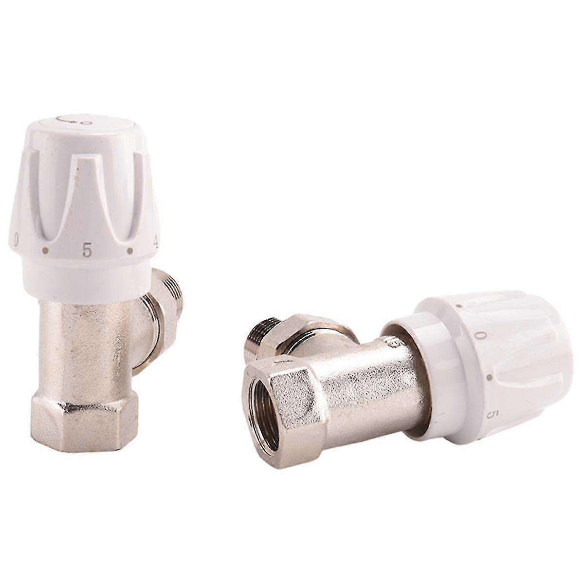 Thermostatic Radiator Valve 2pcs 15mm X 1/2inch Thermostatic Angle Trv ...