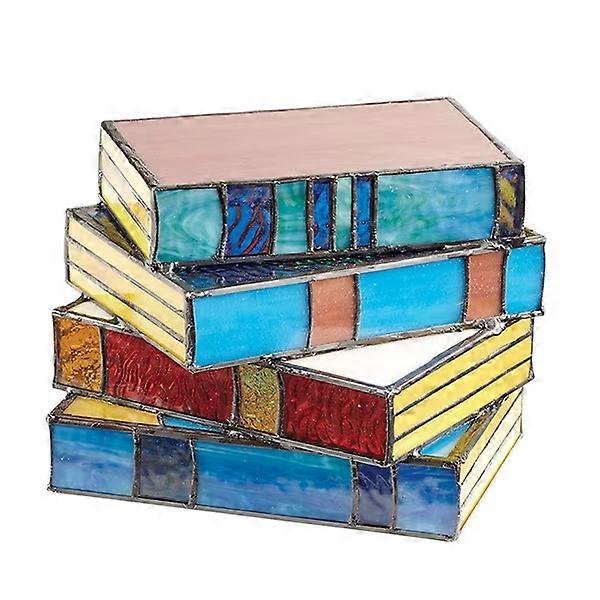 Stained Glass Stacked Books Lamp, Stained Glass , Book Light -book lamp ...