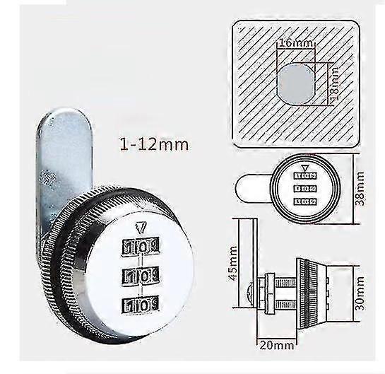 Locker Letterbox Mechanical Combination Lock, Drawer Small Combination ...