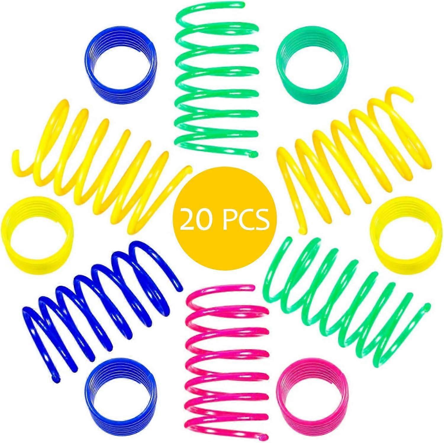 Pack of 20 Cat Toys, Colourful Creative Plastic Spiral Springs Spiral ...