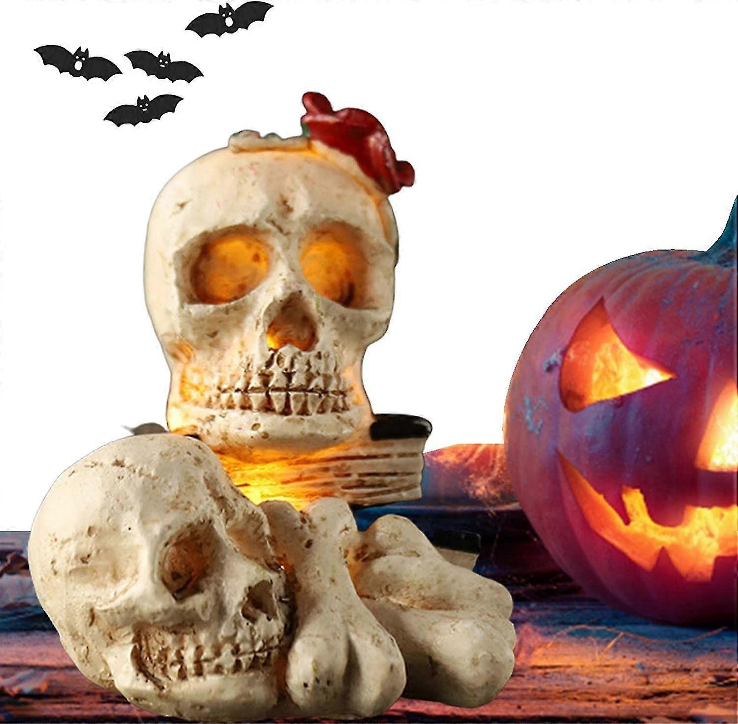 Dual head Skull Lamp - 3d Battery Powered Skull Lamp | Battery Powered ...