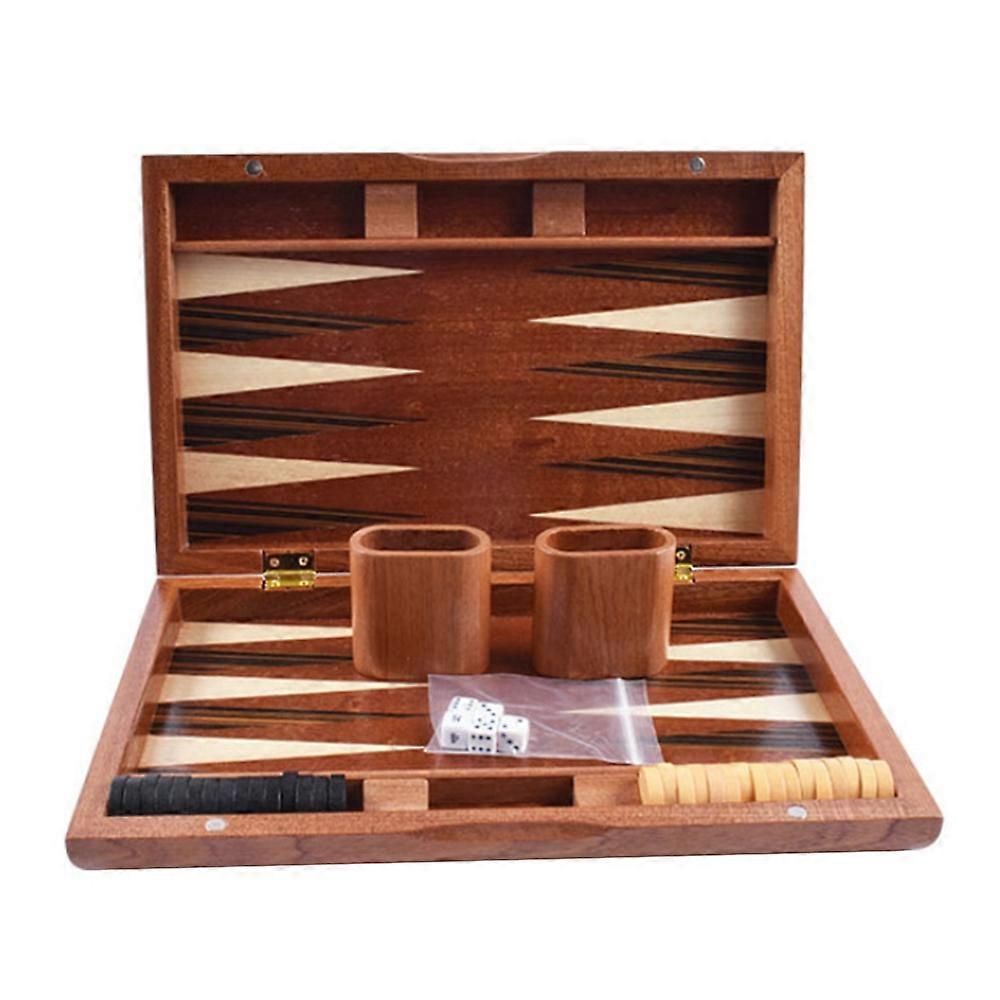 Wooden Backgammon Box Solid Wood Baccarat Chess Set Toy,17-inch Board ...