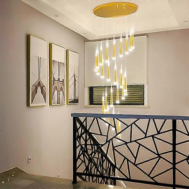 Stair chandelier led attic chandelier Nordic modern creative interior ...