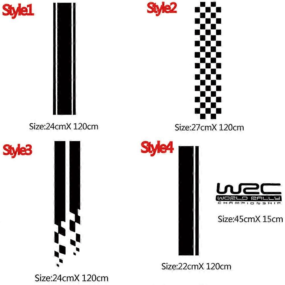 Fashion WRC Stripe Car Covers Decal Racing Sports Decal Head Car ...