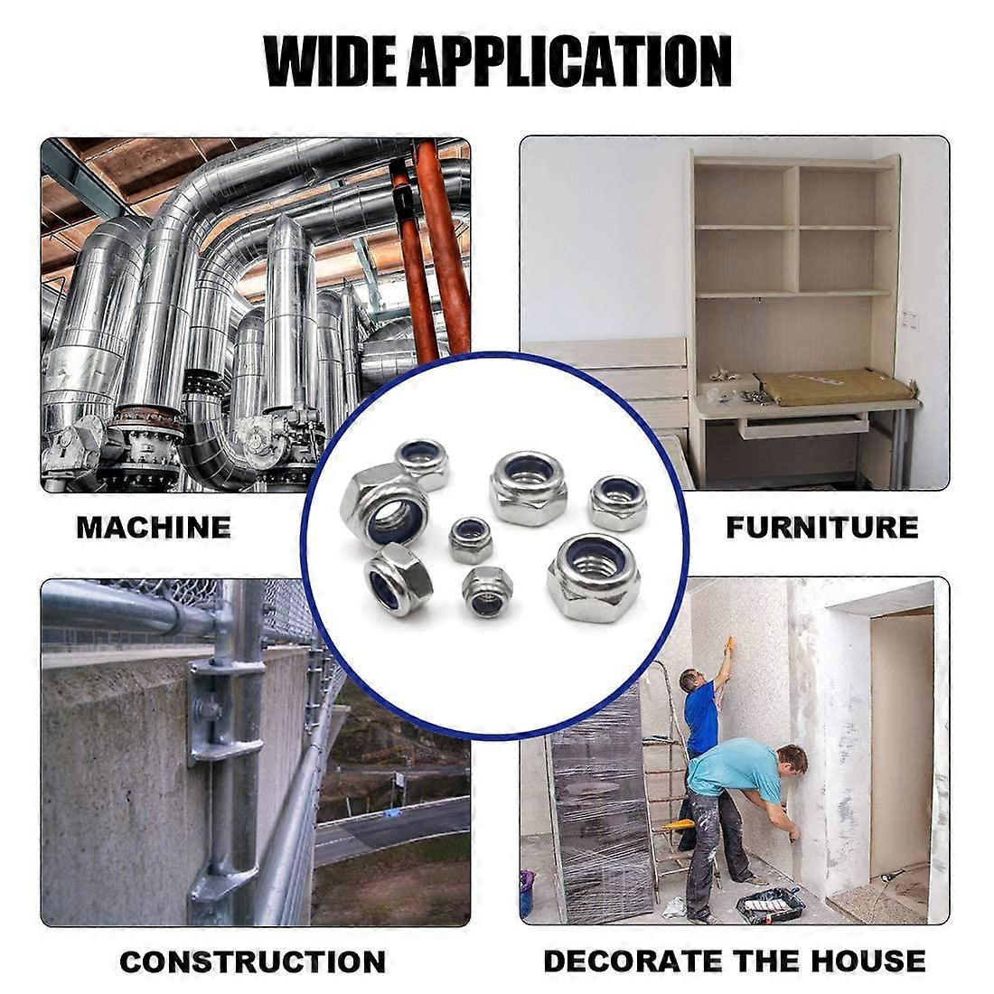50 Pieces M8 Lock Nut Stainless Steel Hex Nut Lock Nuts Hex Nuts for ...